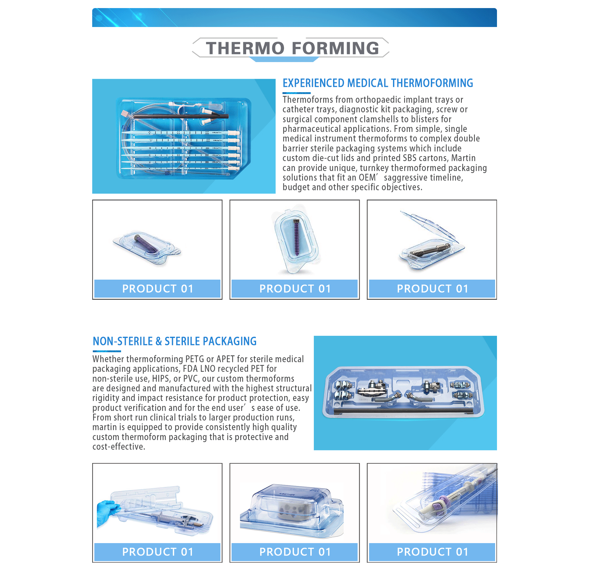 草稿草稿Custom medical packaging thermoformer of rigid plastic trays - Martin